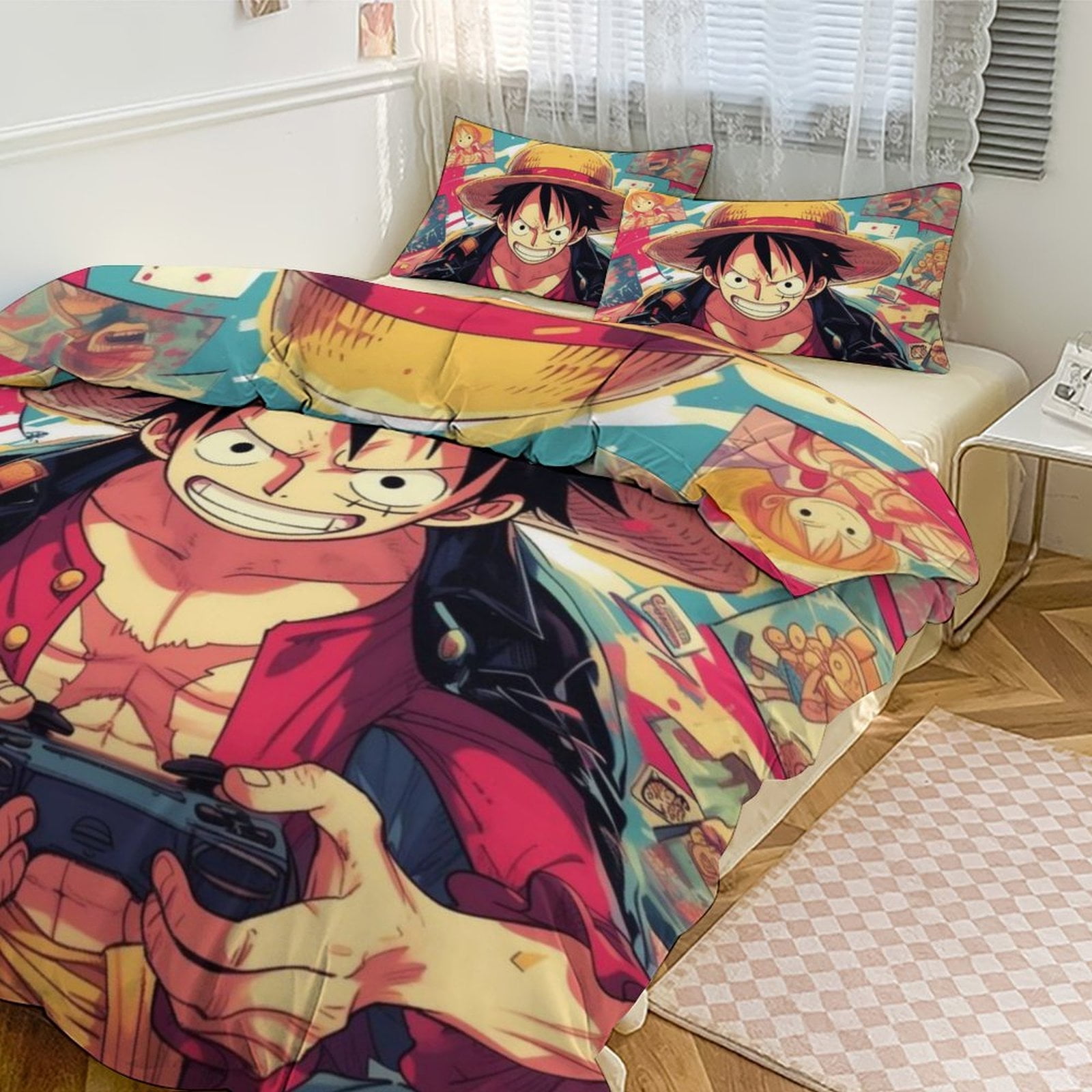 King Size One Piece Luffy Bedding Set Anime Bedding Set Contains One ...