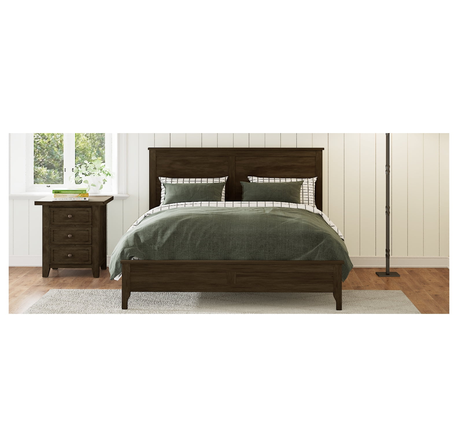 King Size Platform Bed Frame, Solid Wood & MDF Slats, No Box Spring ...