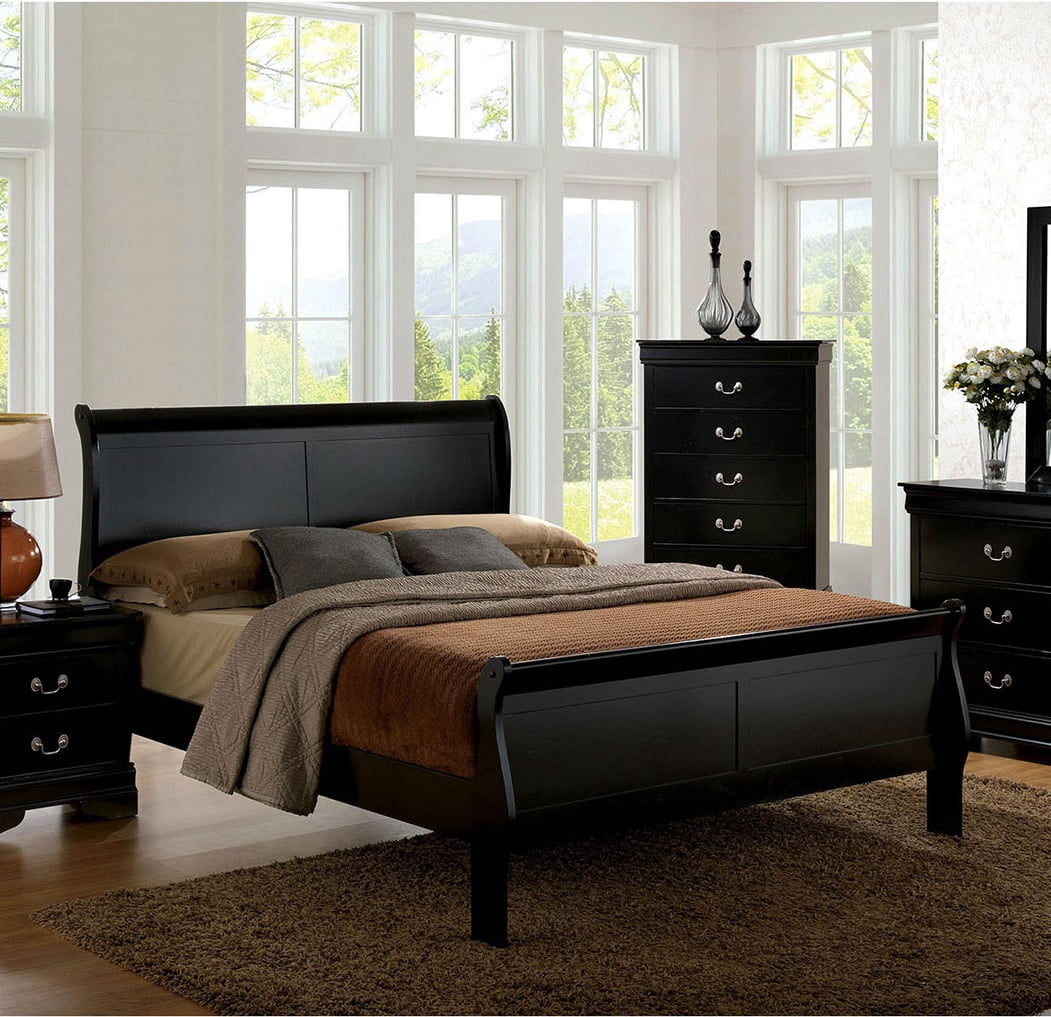 King Size Platform Bed Frame, Solid Wood Platform Bed with Headboard ...