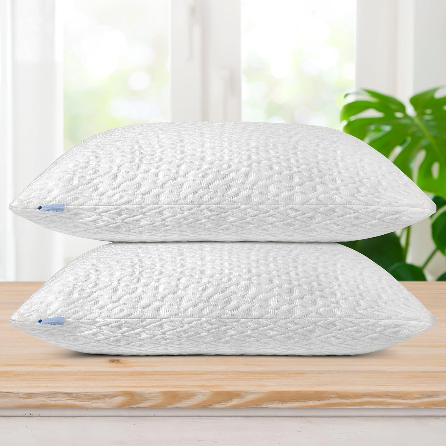 King Size Rayon Derived from Bamboo Pillows, Cooling Shredded Memory ...