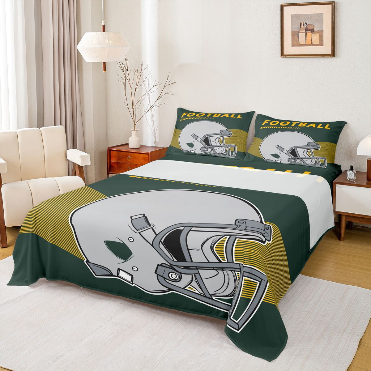 King Size Sheet Set Football Sheets American Football Style Bed Sheets ...