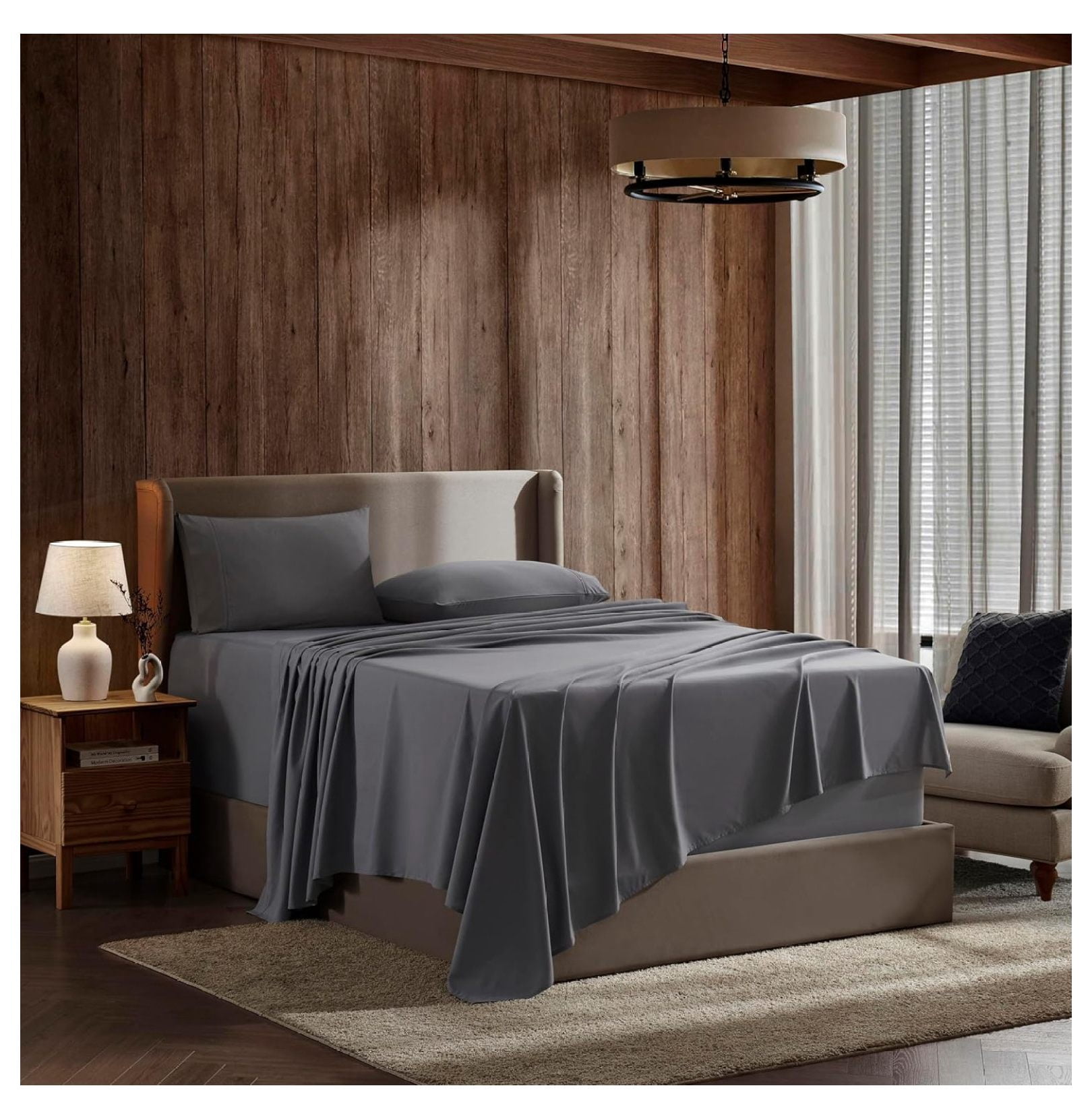 King Size Sheets Set - 4 Piece King Sheets, Deep Pocket, Hotel Luxury ...