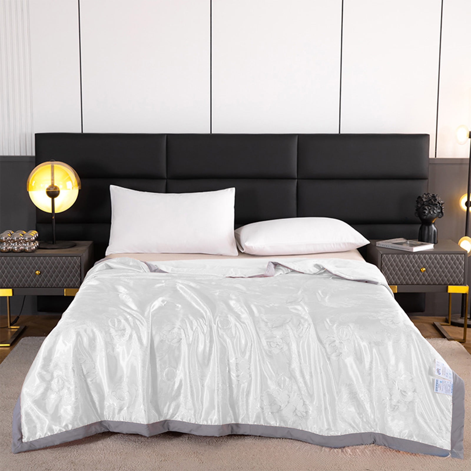 King Size Summer Cooling Thin Blanket,Double Sided Satin Silk Throw ...