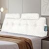 King Size Wedge Headboard Pillow Set – 76" Backrest with 2 Neck Rolls ...