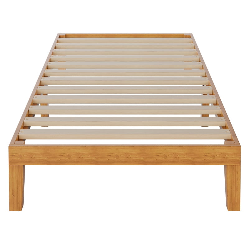 King Size Wood Bed Frame, No Spring Needed, 12in Wooden Platform Bed Frame Mattress Foundation ...