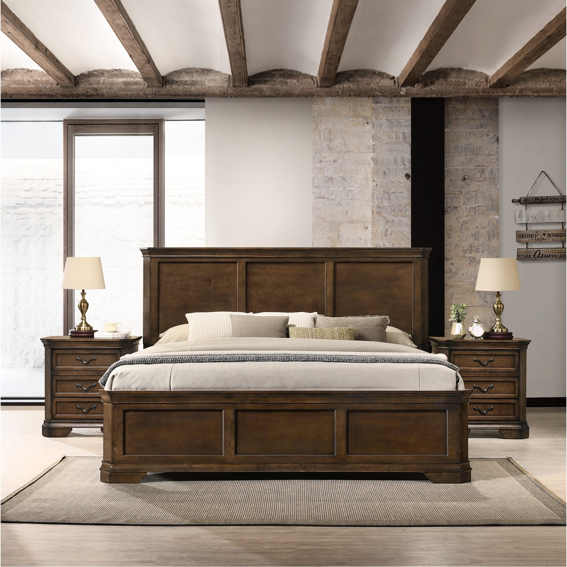 King Size Wood Bed Set | Storage Drawers for Bedroom Items | MDF and ...