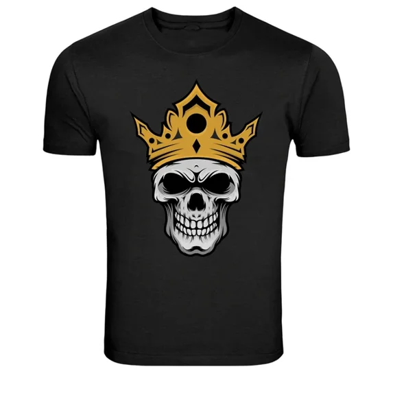 King Skull Crown Gothic Royal Graphic Design Everyday T-Shirt - Walmart.com