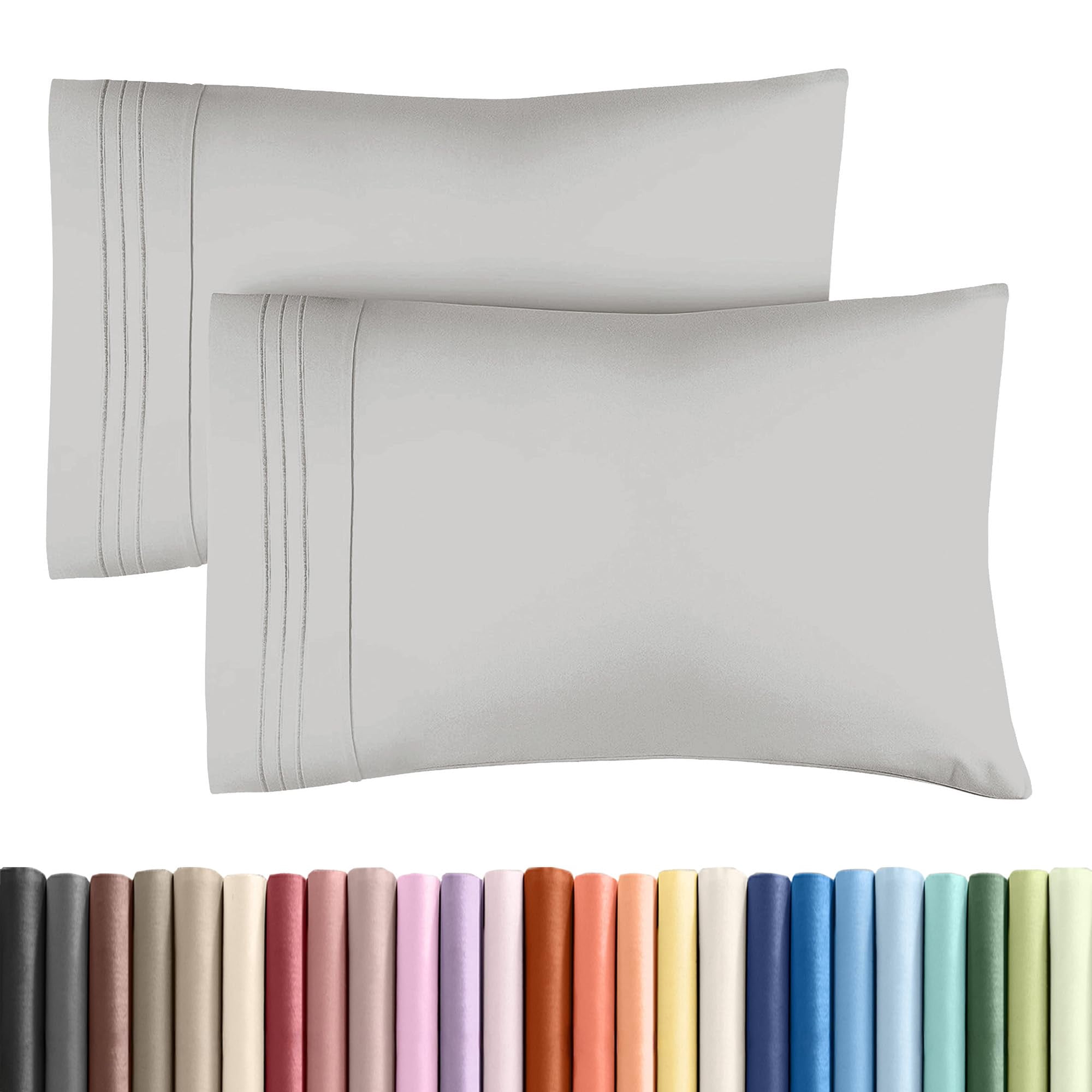 King Standard Pillowcases 04 - French Grey 2 Count - Walmart.com