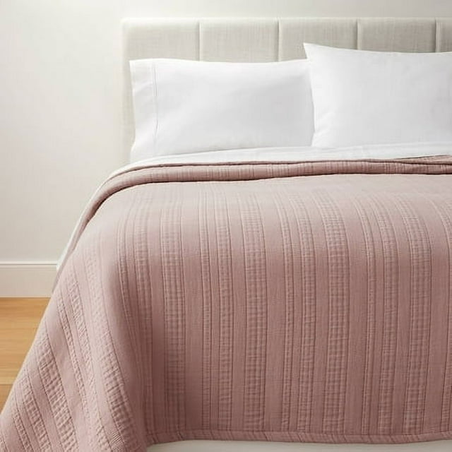 Studio McGee Peach Jacquard Coverlet Blush, King - Walmart.com