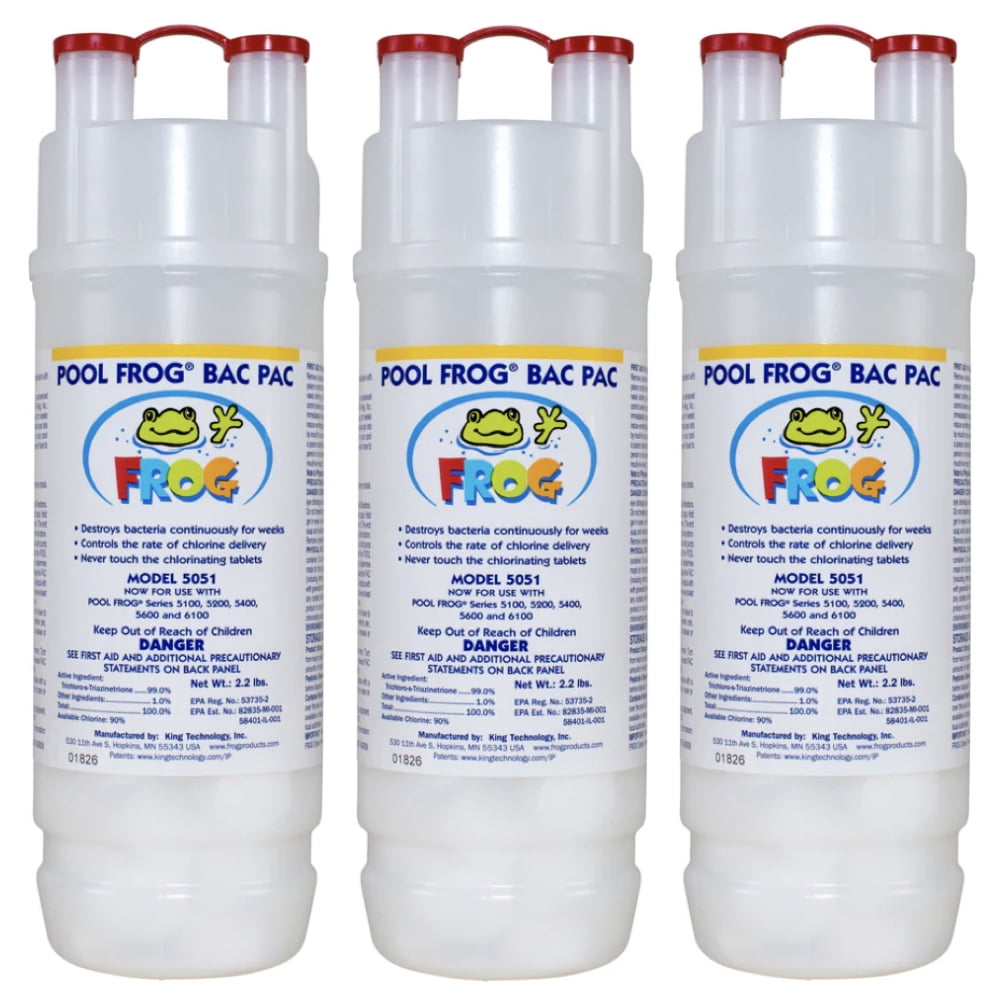 King Technology Pool Frog Chlorine Pool Chemicals, 2.2 lbs, 3 Count ...