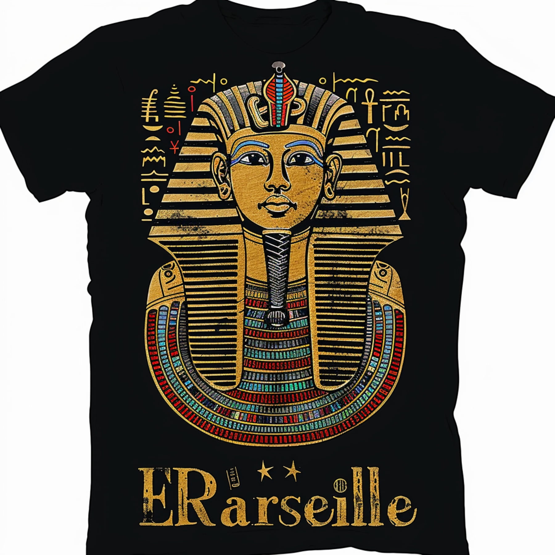 King Tut Egyptian Symbols T Shirt Vector Design ERarseille Text Color ...