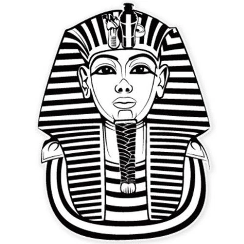 King Tut Tutankhamon Black On White Car Sticker Phone Decal Water ...