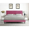 King Upholstered Platform Bed Frame with 48" Tall Adjustable Headboard ...