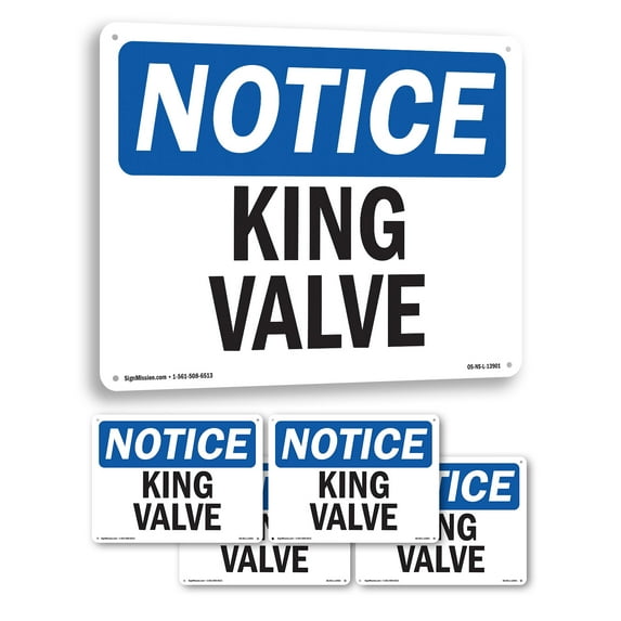 King Valve OSHA Notice Aluminum Sign 24 Inch x 18 Inch - 5 Pack ...