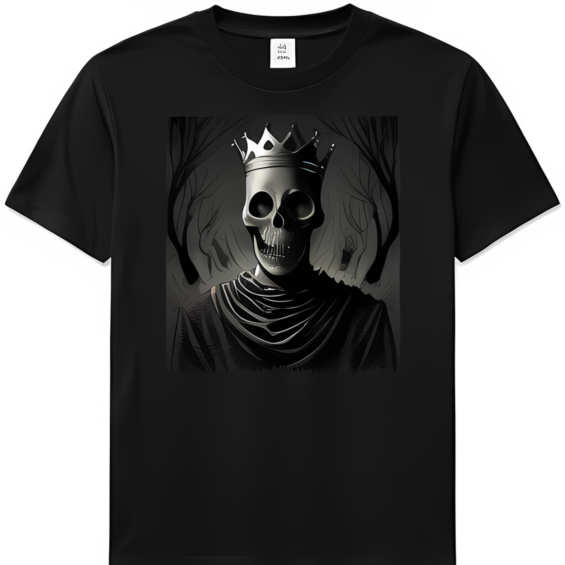King Vector Design Black T-Shirt Dark Forest Crown Graphic T-Shirt ...