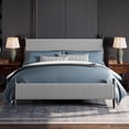King Velvet Upholstered Bed Frame – Corduroy Fabric Platform, Sturdy ...