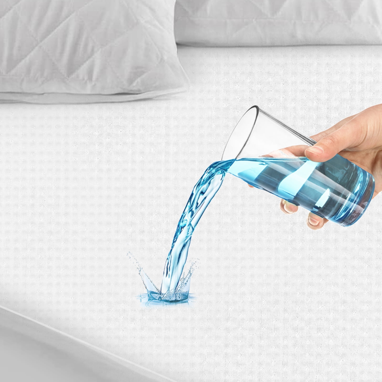 Hosaud Waterproof Queen Mattress Protector, 3D Air Fabric Bamboo ...