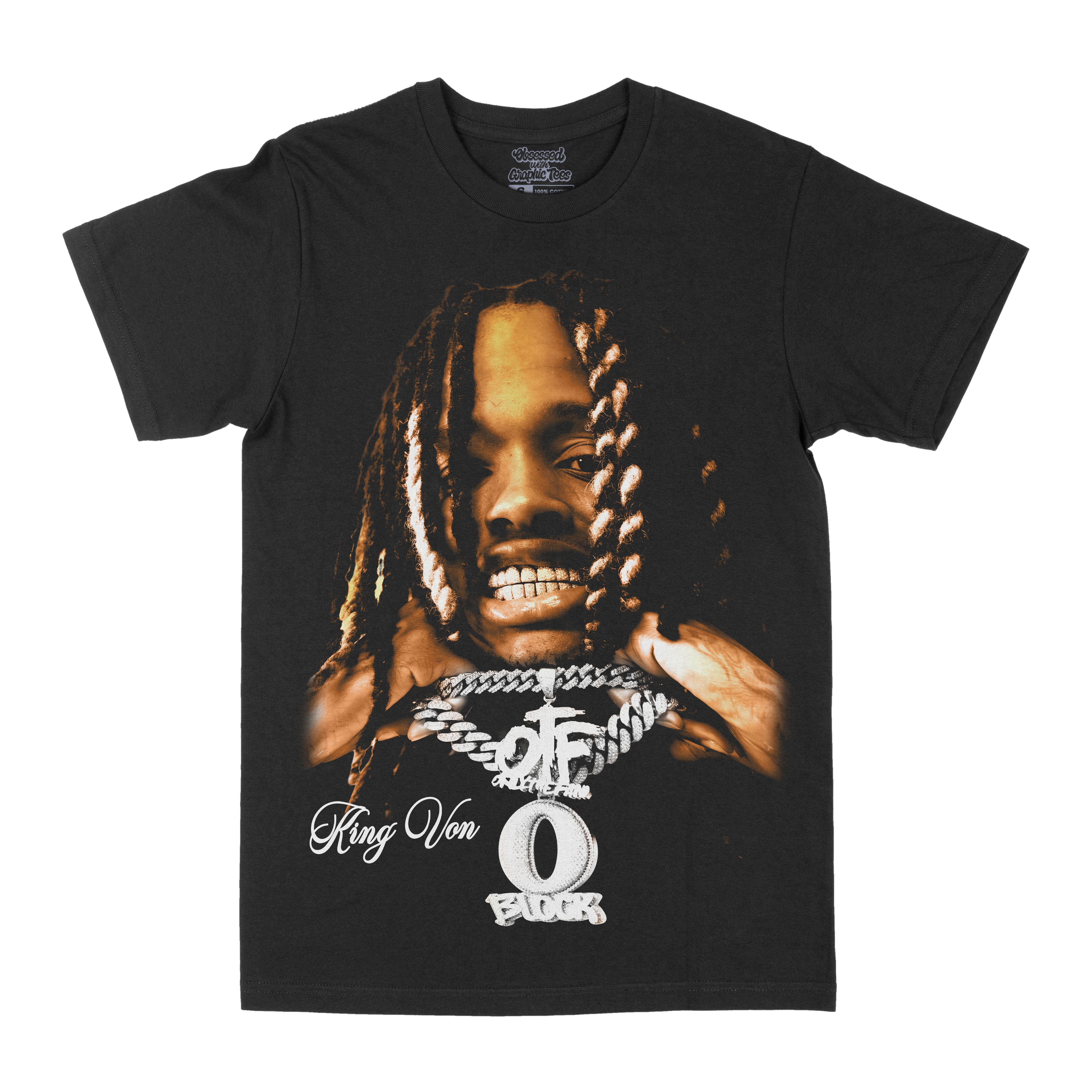 King Von Big Face Graphic Tee T Shirt Unisex, Color: Black, Size: S ...