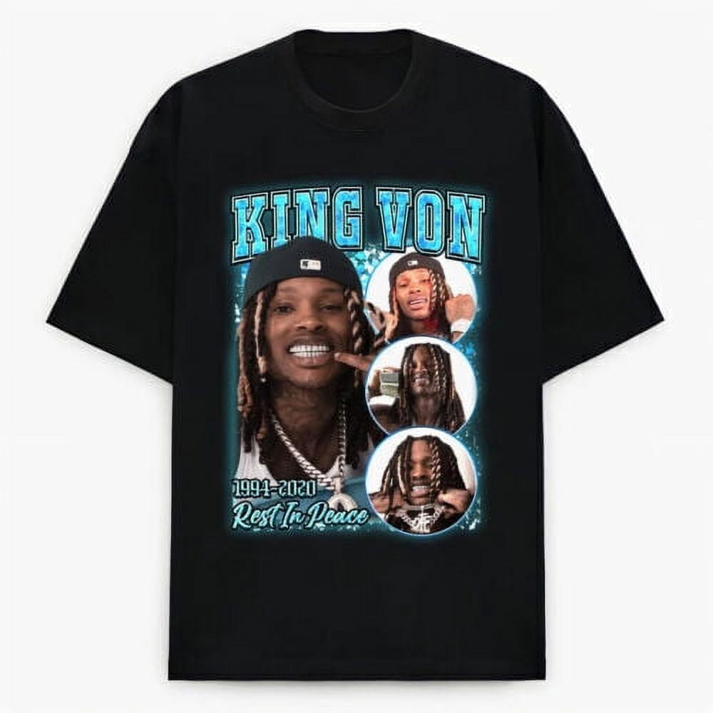 King Von Hip Hop Retro 90s Rapper Graphic Rap Tee SP9628 - Walmart.com