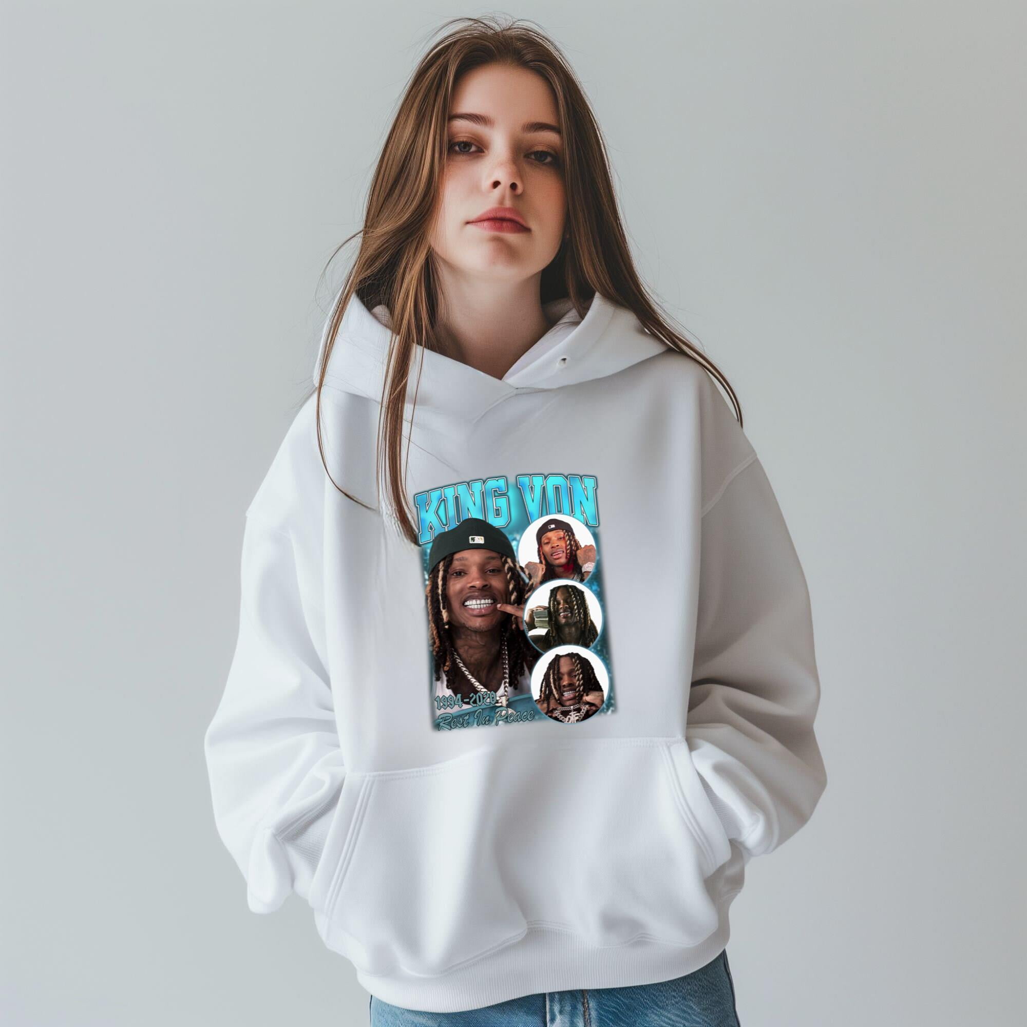 King Von Hip Hop Retro 90s Rapper Hoodie , for men & women, up to size ...