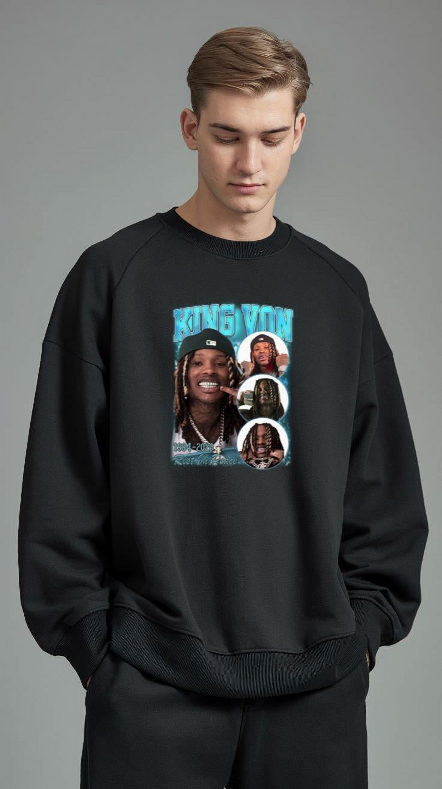 King Von Hip Hop Retro 90s Rapper SWEATSHIRT, for men & women, up to ...