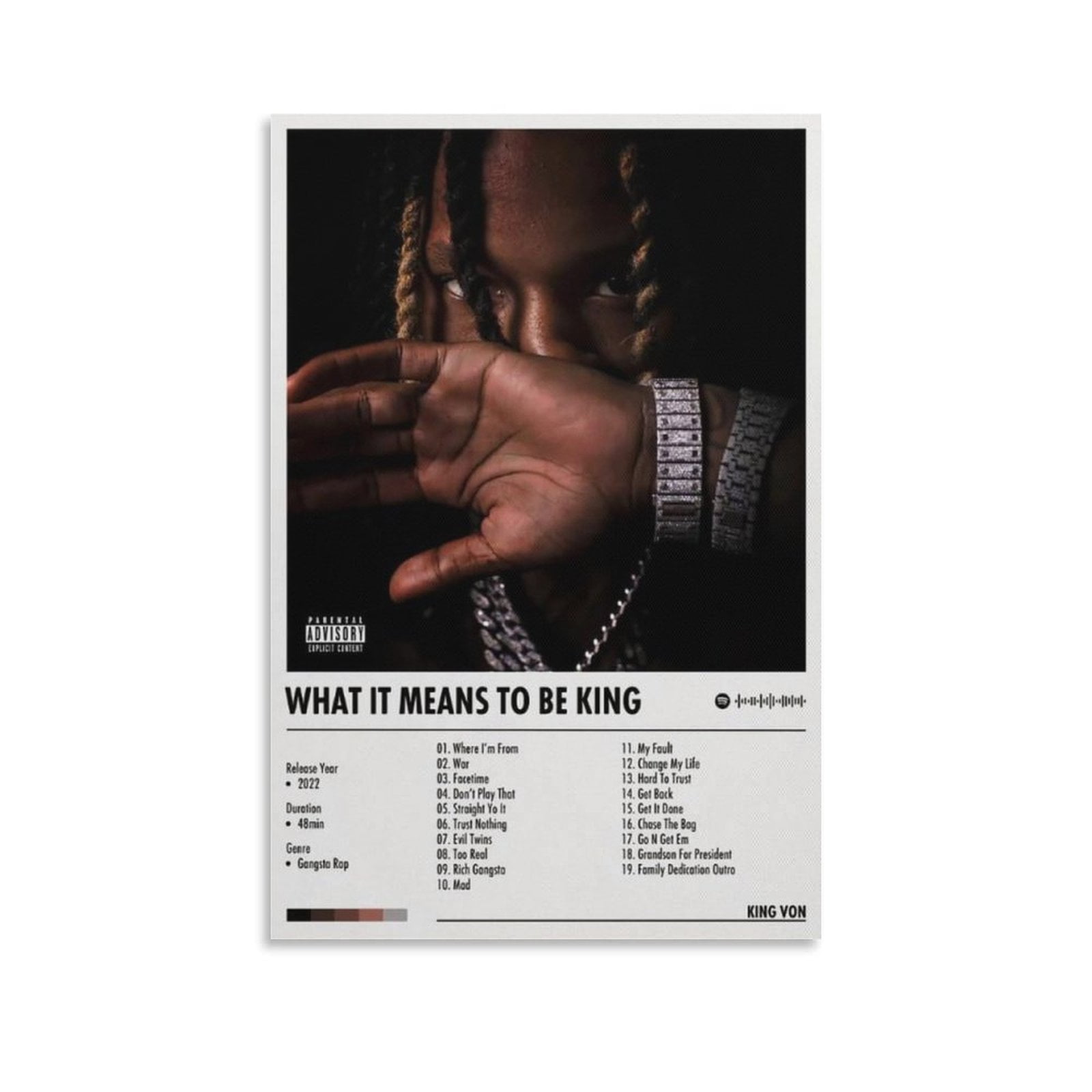 King Von Music Album Canvas Poster Canvas Art Poster and Wall Art ...
