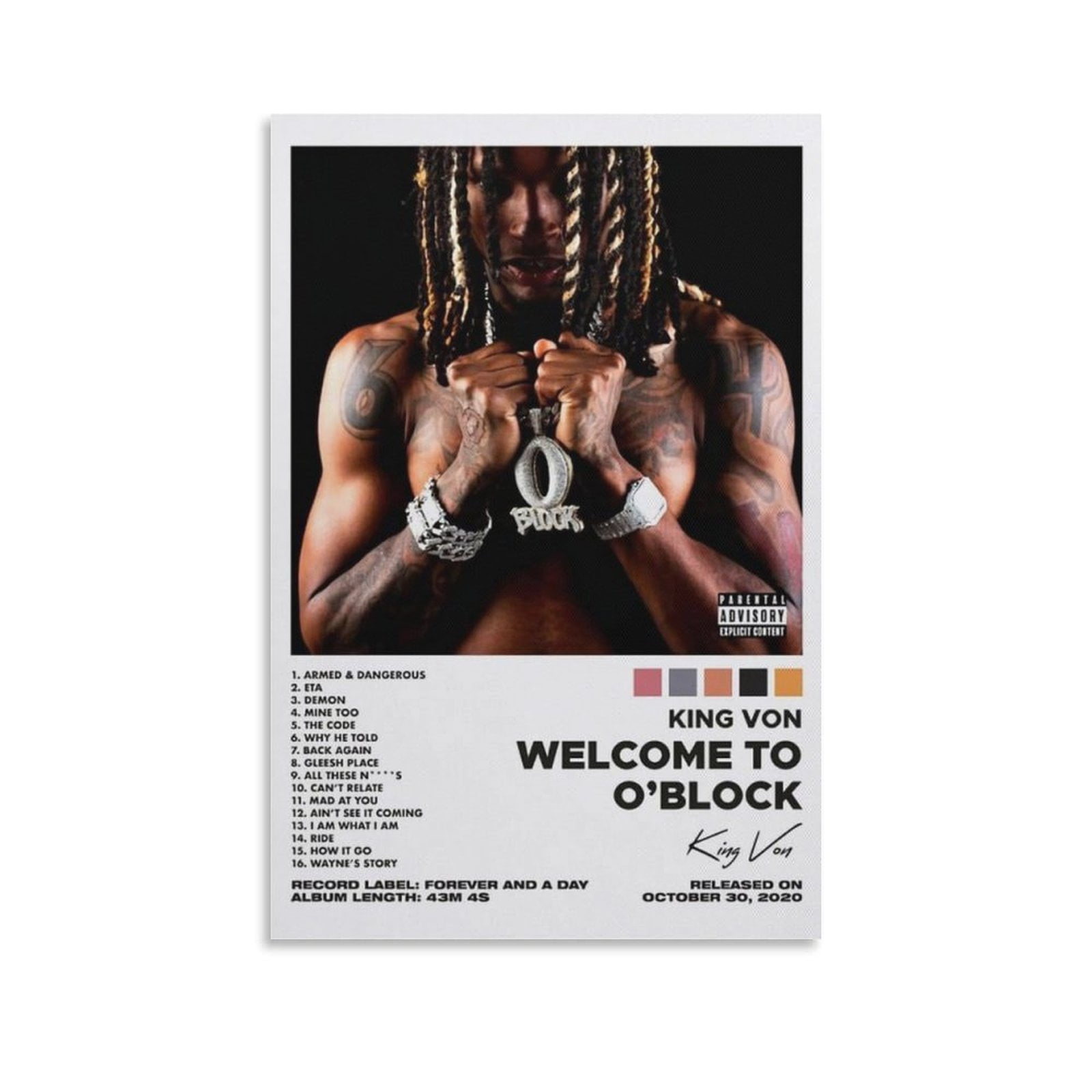 King Von Singer Poster Gifts Canvas Painting Poster Wall Art Decorative ...