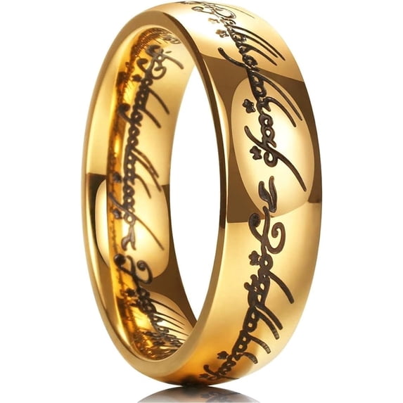 King Will 7mm One Ring for Men Lord Rings Magic Power Rings Gold ...