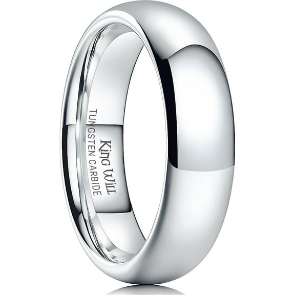 8mm Wide Spherical Tungsten Carbide Ring with Natural Opal Abalone ...