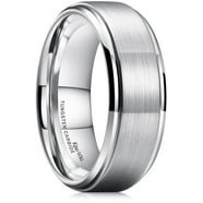 Metal Masters Mens Silver-Tone Tungsten Ring, 9MM Raised Brushed Finish - Walmart.com