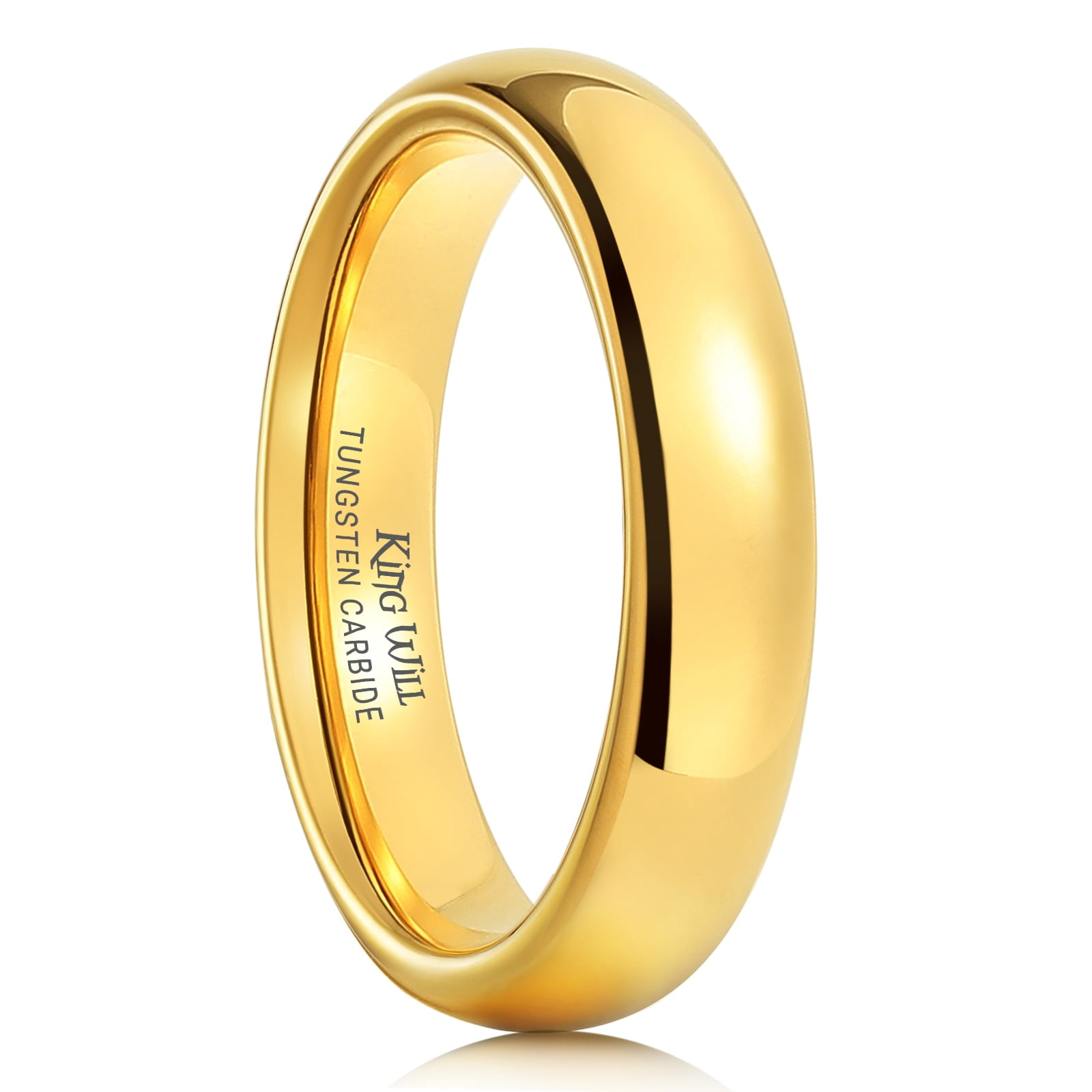 King Will Glory Men's 4mm Tungsten Carbide Ring 24k Gold Plated Rose ...