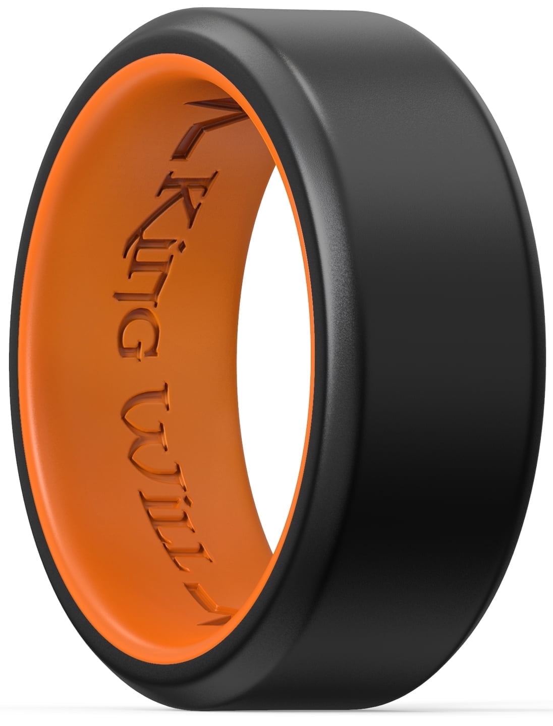 King Will Men's Silicone Wedding Bands, 8mm Comfort Fit with Unique ...