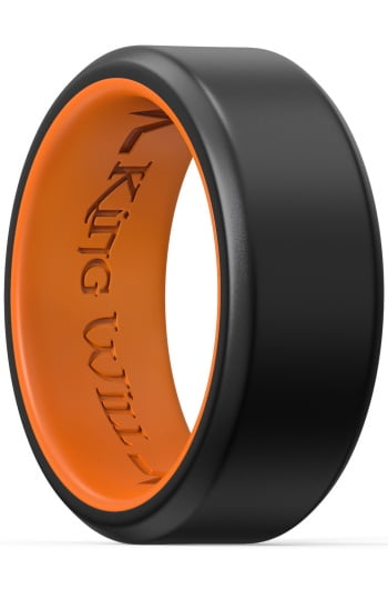 King Will Men's Silicone Wedding Bands, 8mm Comfort Fit with Unique ...