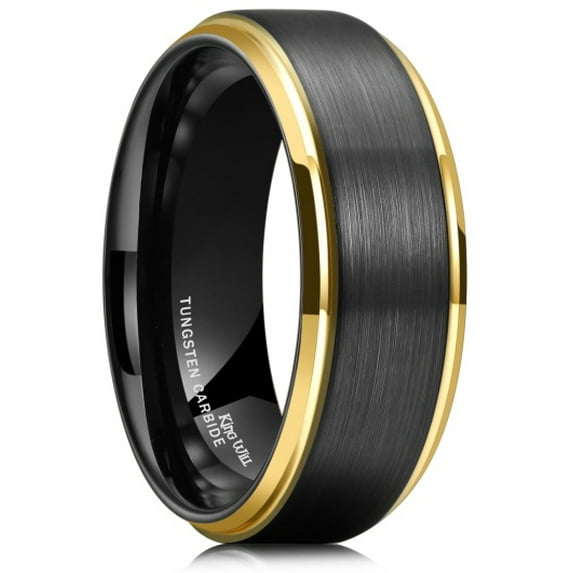 King Will Basic 8mm Black Tungsten Wedding Band Ring for Men Matte ...