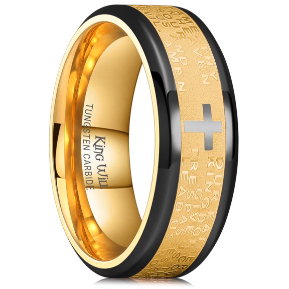 304 Stainless Steel Finger Rings for Men Saint Benedict Rings Golden ...