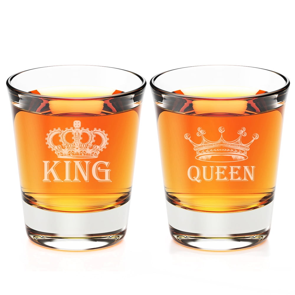 King and Queen Engraved Fluted Shot Glass - Walmart.com