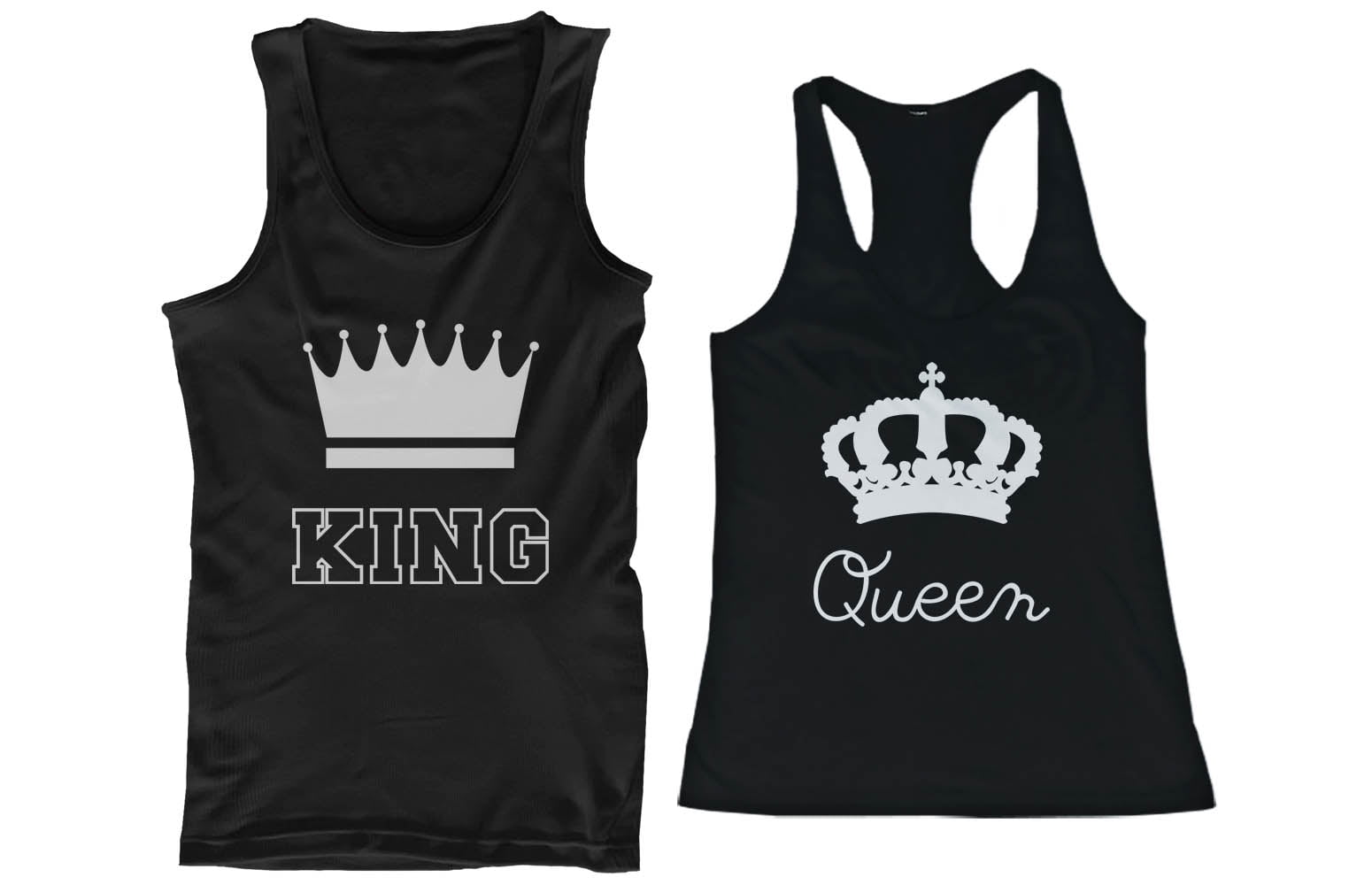 King and Queen Funny Couple Tank Tops Cute Matching Tanks for Couples ...