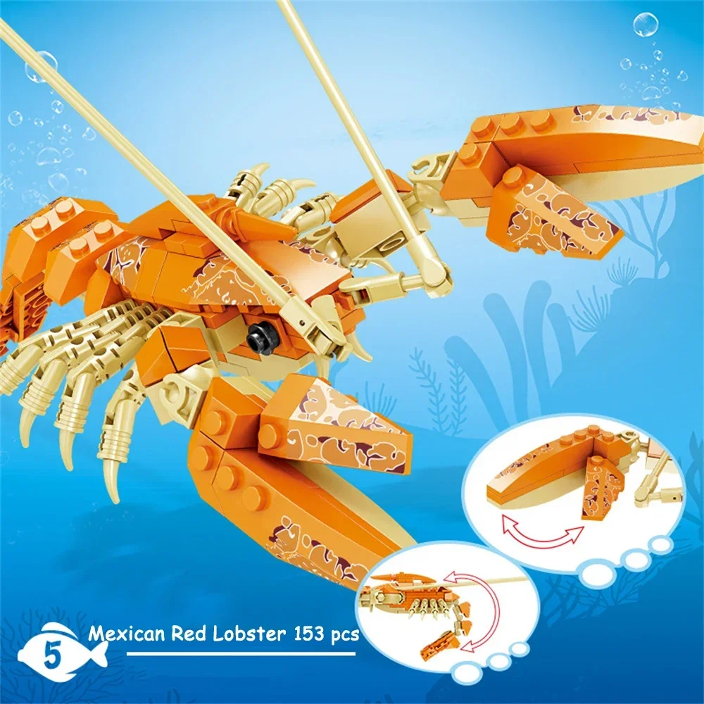 King crab Realistic Educational Ocean Creature Model Building Blocks ...