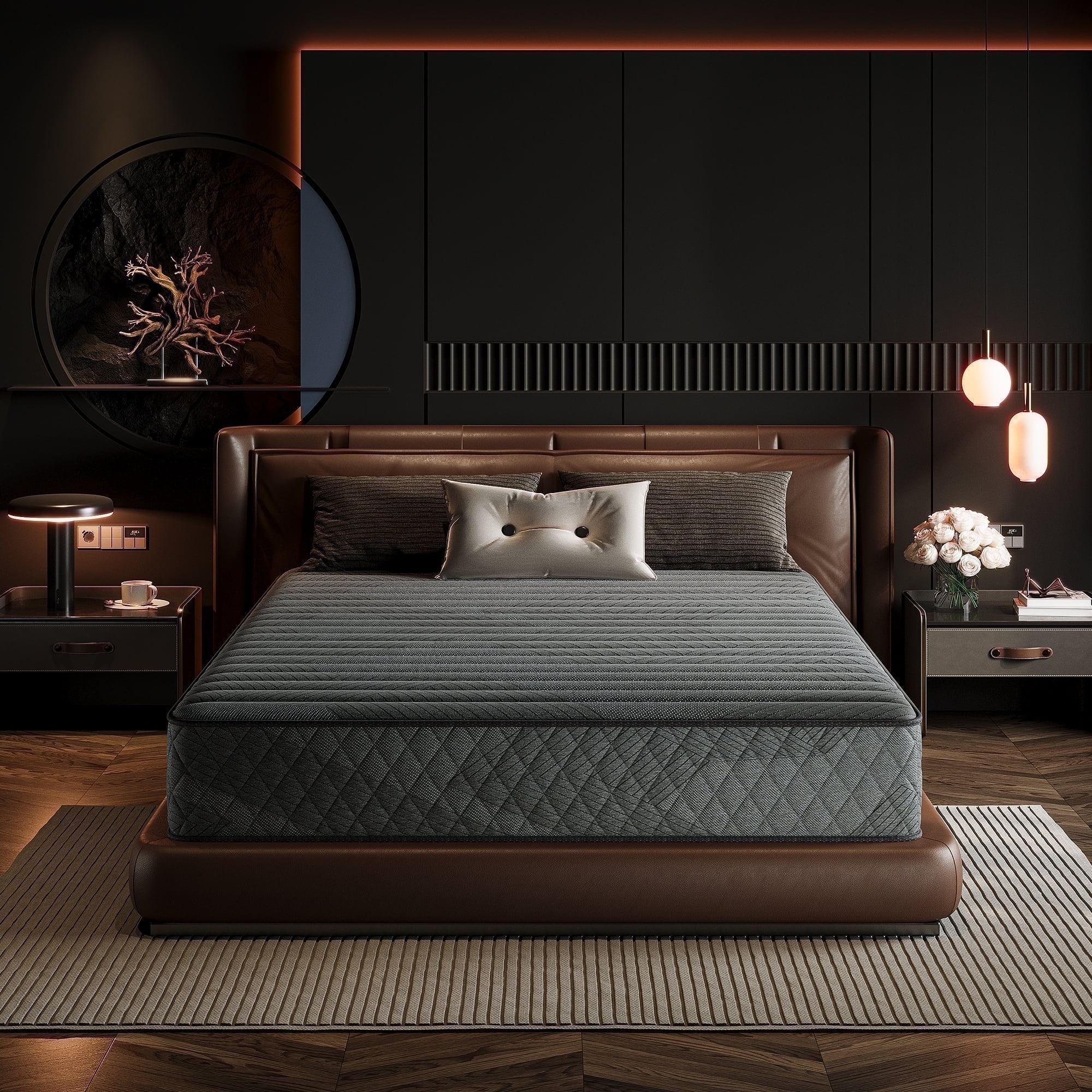 POSMOND King Mattress, 10 inch Gel Memory Foam & Pocket Spring Hybrid ...