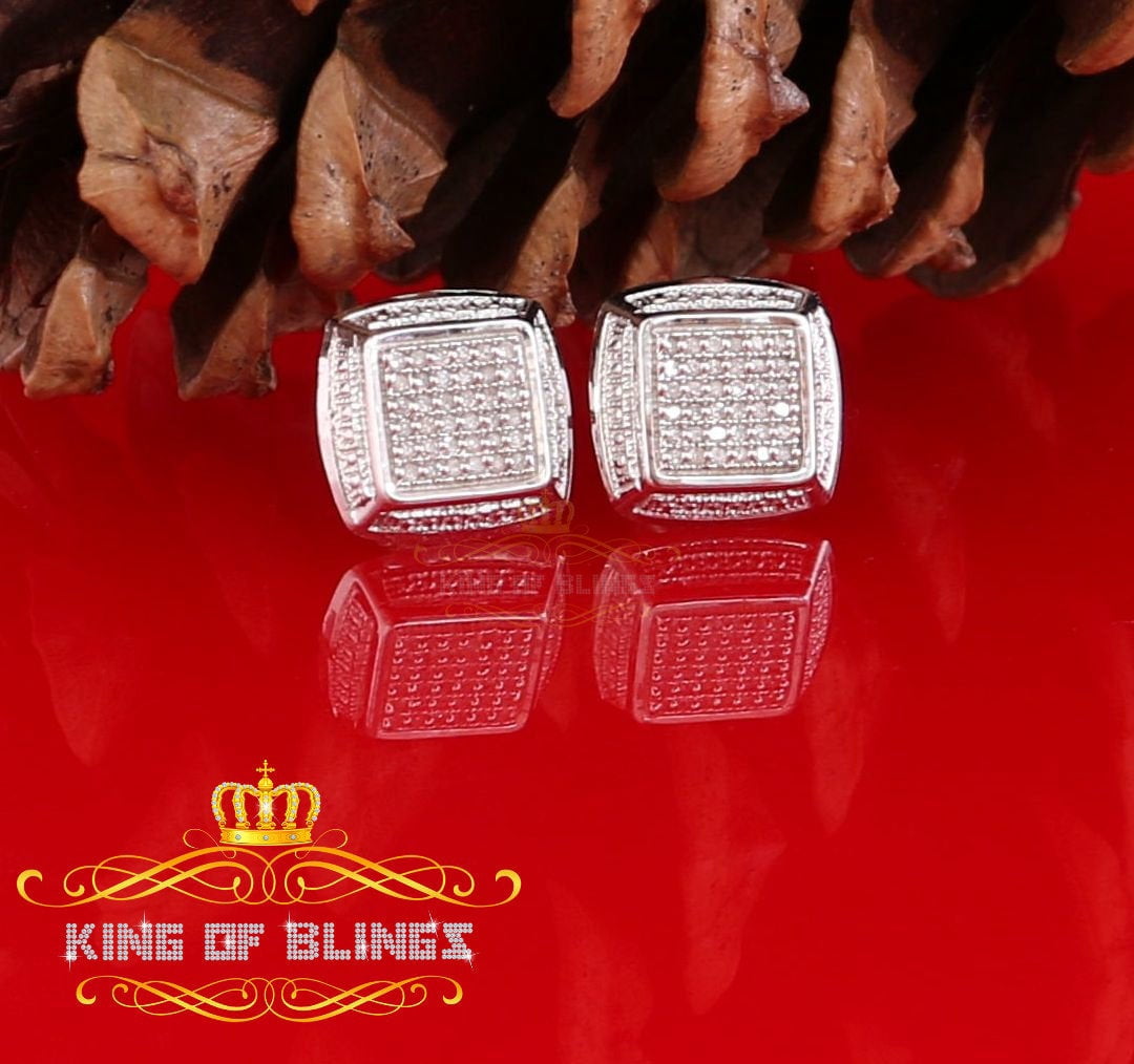 King of Bling's 0.20ct Diamond 925 White Sterling Silver Hip Hop Men's ...