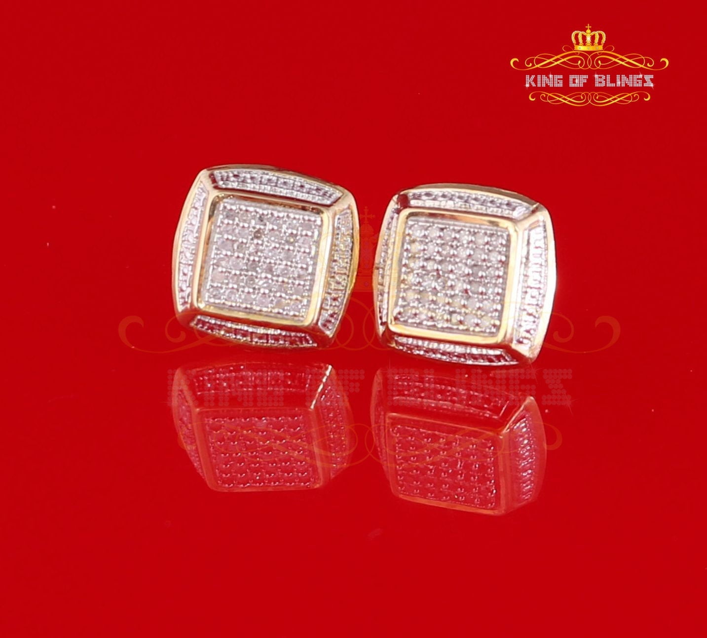 King of Bling's 0.20ct Diamond 925 Yellow Sterling Silver Hip Hop ...