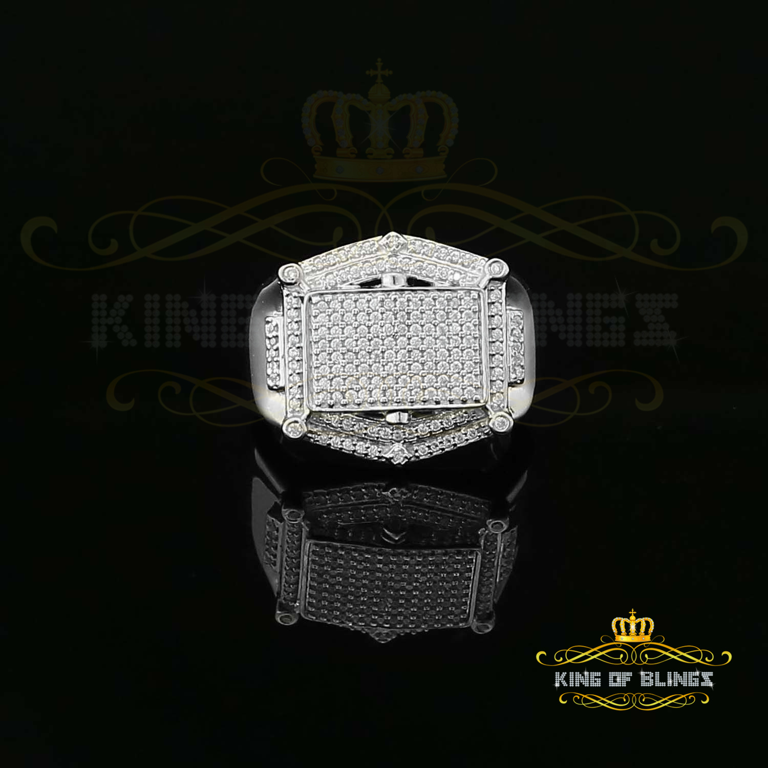 King of Bling's 1.30ct Iced Out White Cubic Zirconia Fashion Luxury Big ...