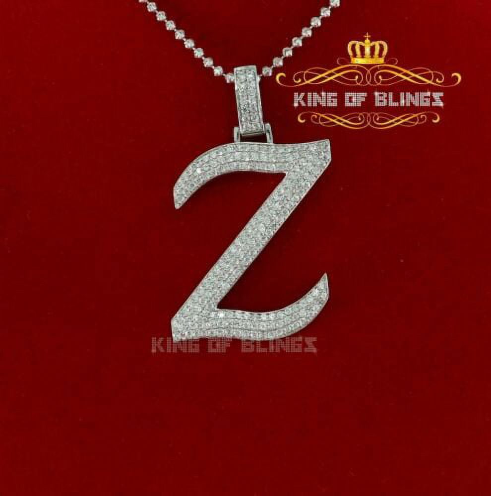 King of Bling's 925 White Cursive Sterling Silver Initial Alphabet 'Z ...