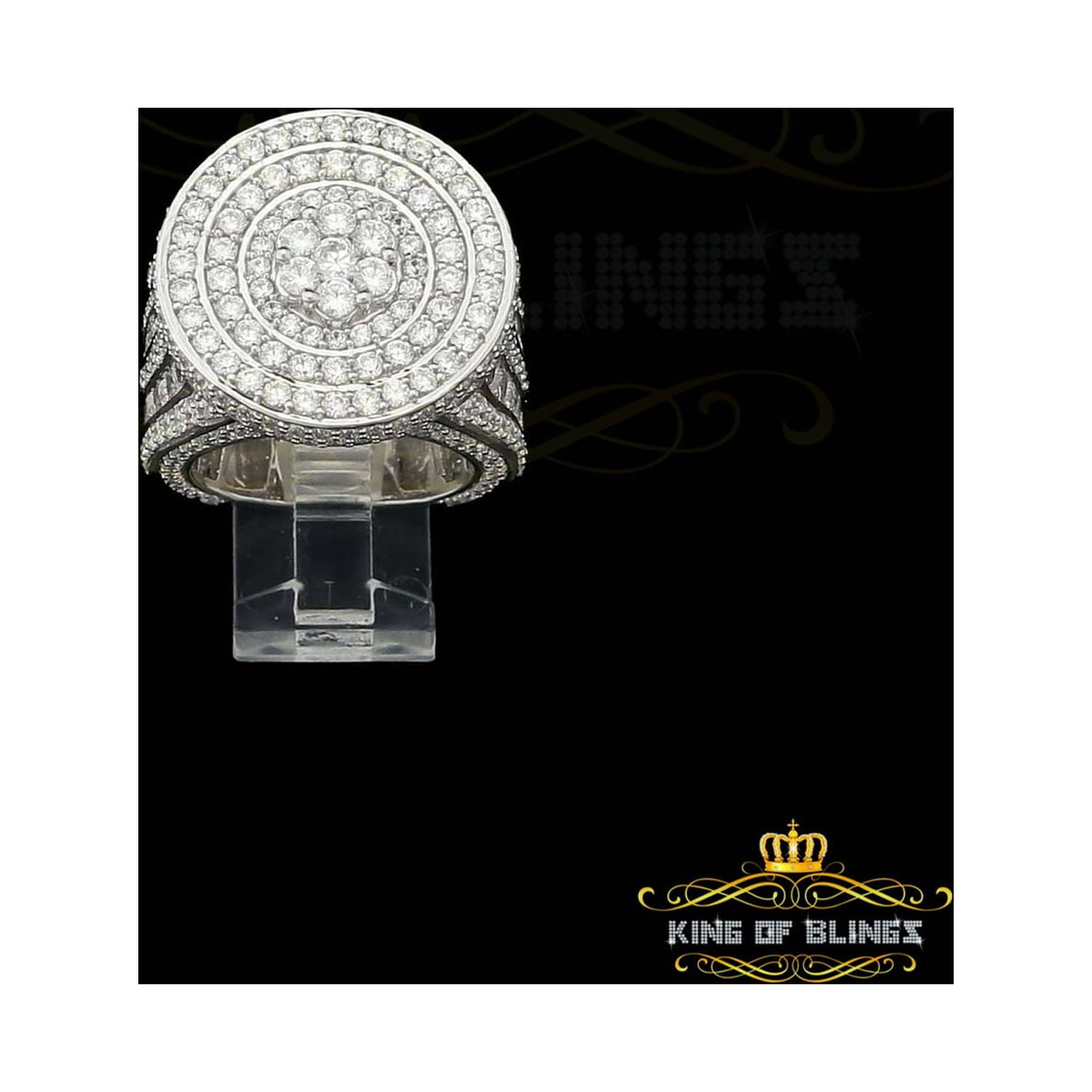 King of Bling's 925 White Silver Cubic Zirconia 25.00ct Rapper Luxury ...