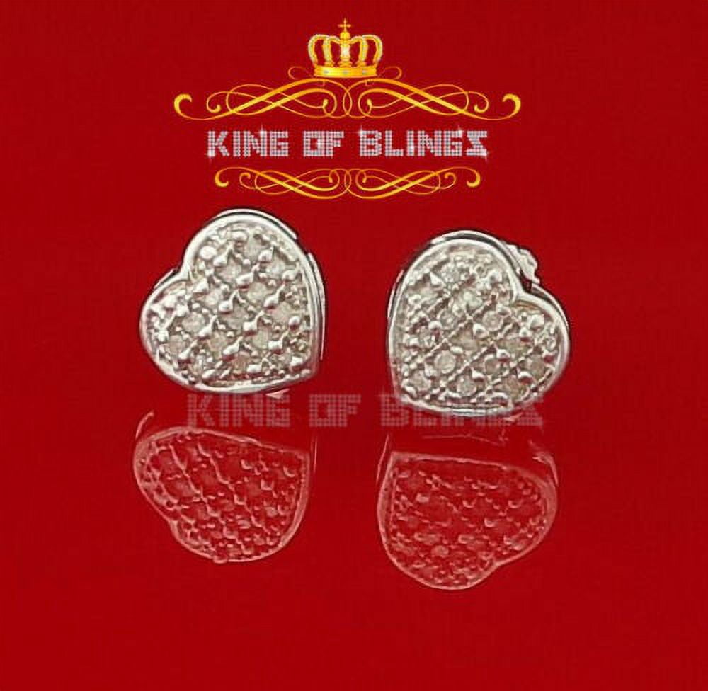 King of Bling's Aretes Para 925 Sterling White Silver 0.12ct Diamond ...