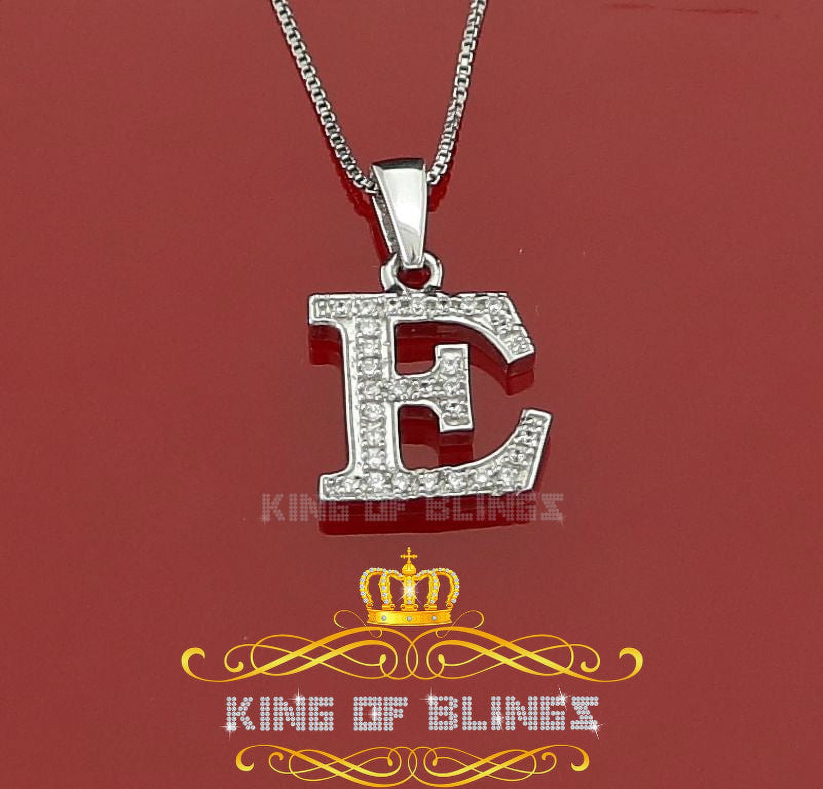 King of Bling's Real 0.10ct Diamond Sterling Silver INITIAL ALPHABETS ...