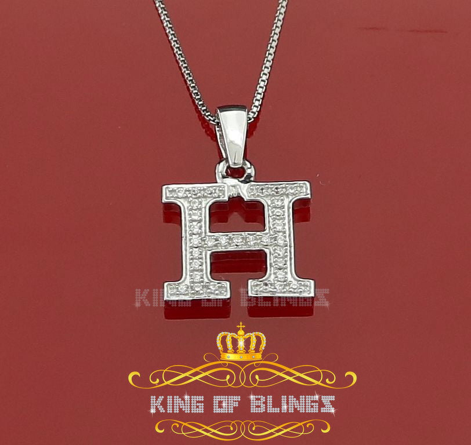 King of Bling's Real 0.10ct Diamond Sterling Silver INITIAL ALPHABETS ...
