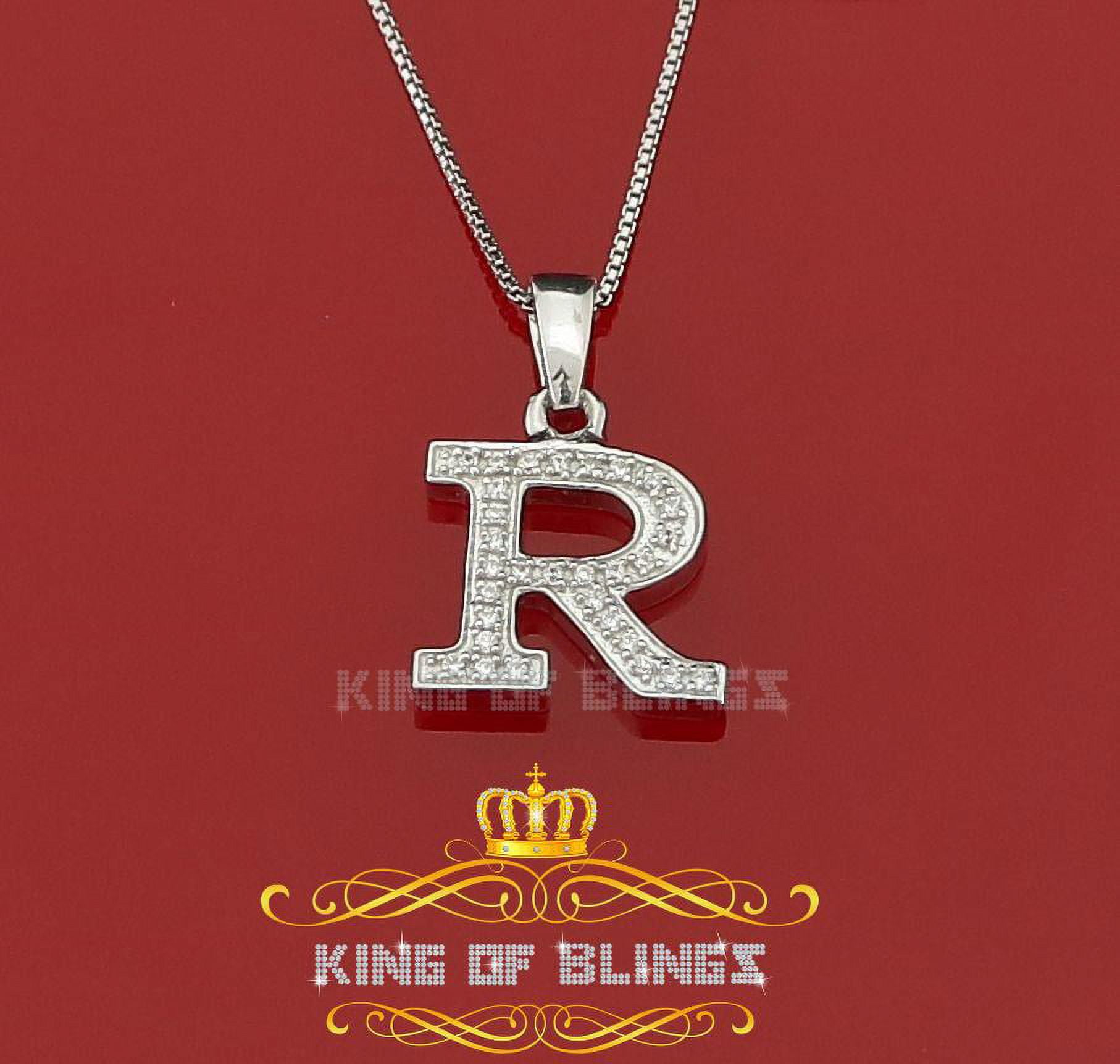 King of Bling's Real 0.10ct Diamond Sterling Silver INITIAL ALPHABETS ...