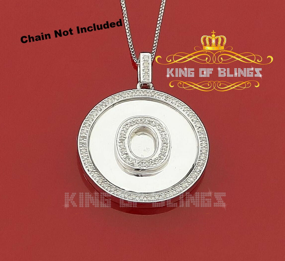 King of Bling's Real 0.25ct Diamond Sterling Silver O letter CIRCLE ...