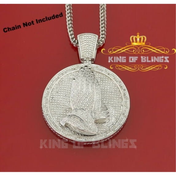 King of Blings Real 0.50ct Diamond Pendant, Sterling Silver Charm ...